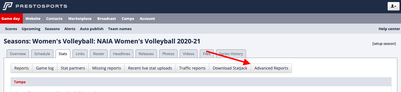Accessing Advanced Reports Accessing Advanced Reports